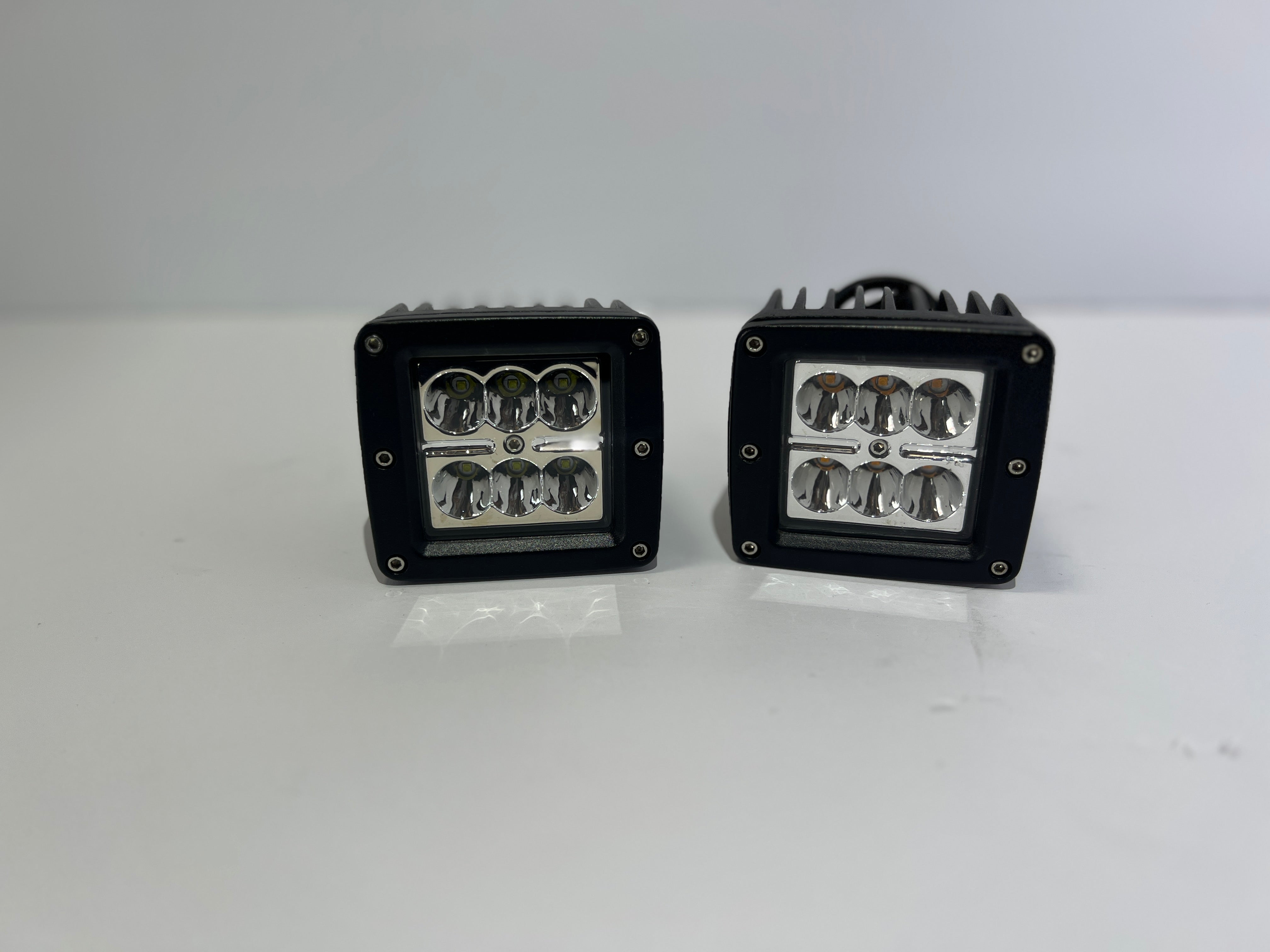 LED Auxiliary Pod Lights 3” Cube (Pair) - White w/Switch Wire Harness ...